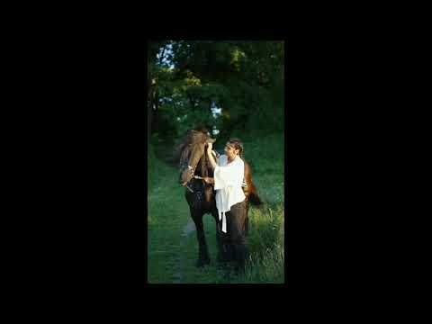 Girls Riding on his Horse.. Animal Garden.