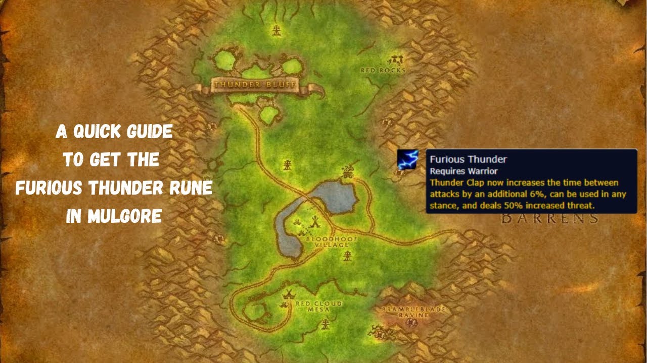 Season of Discovery Mulgore Warrior Furious Thunder Rune - YouTube