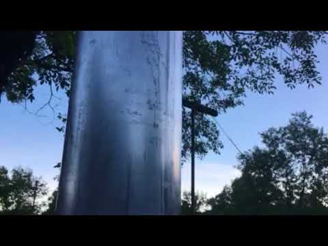 Artist Gregg Payne ringing an 8' chime - YouTube