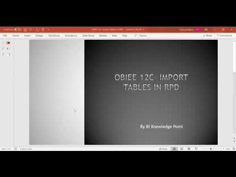 OBIEE 12c- Import Tables in RPD by #BIKnowledge Point, - YouTube