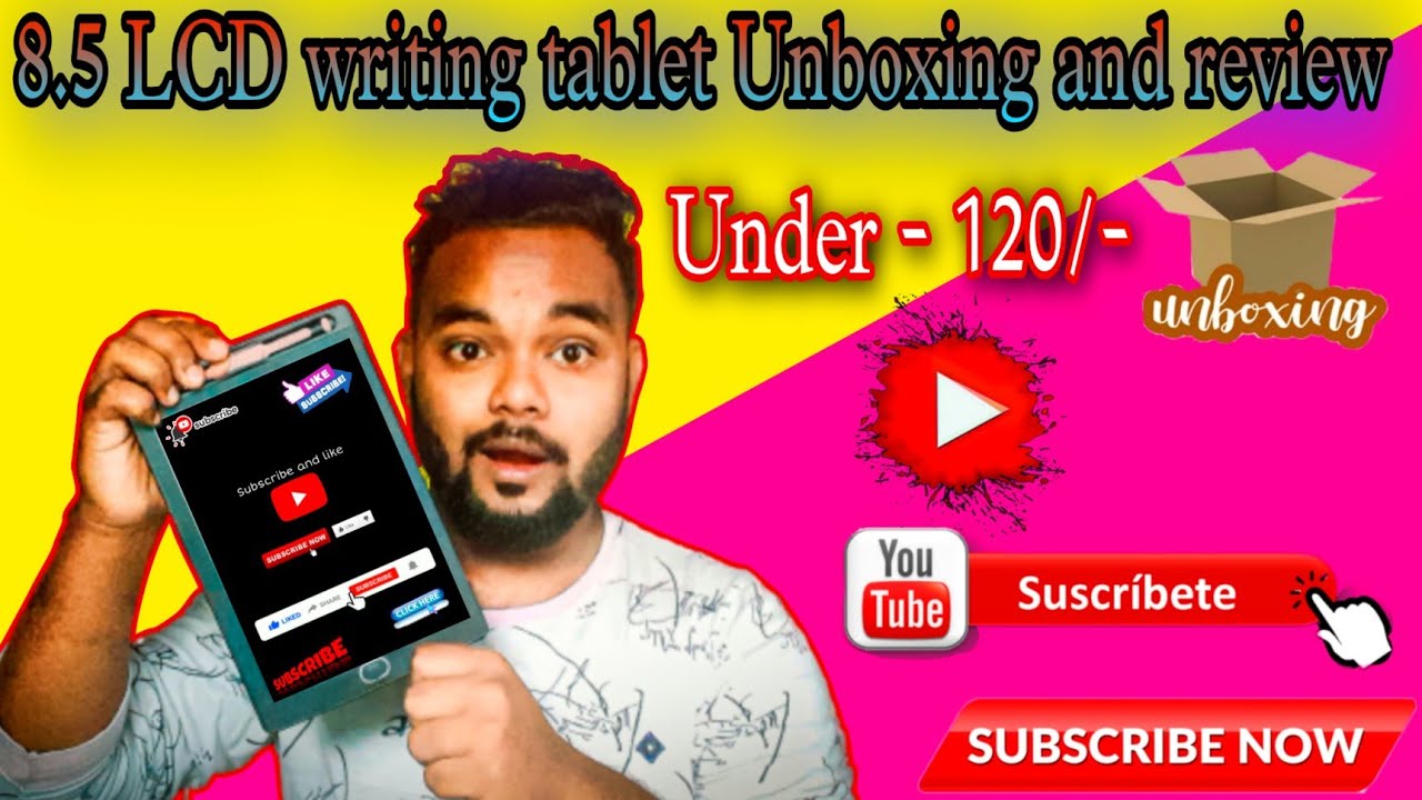 8.5 LCD writing tablet unboxing and review // Digital writing tablet ...