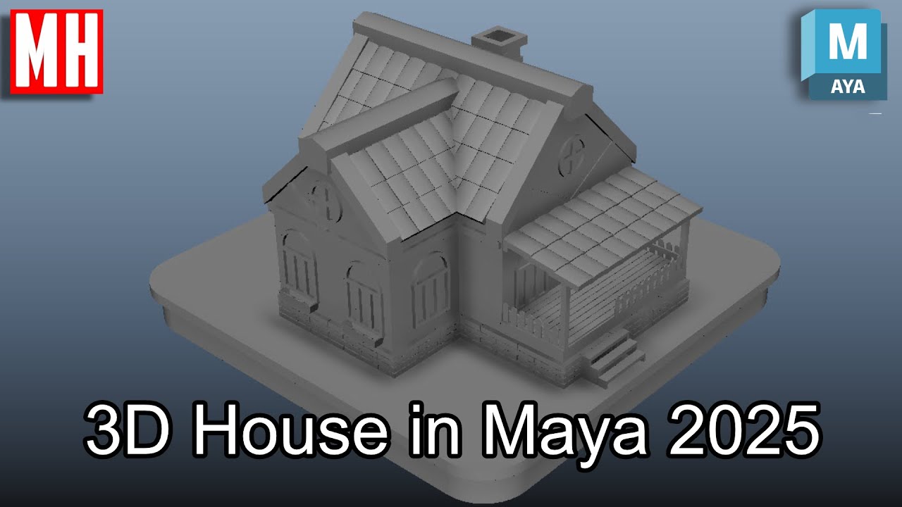 Fun little 3D House in Maya 2025 ( timelapse ) - YouTube