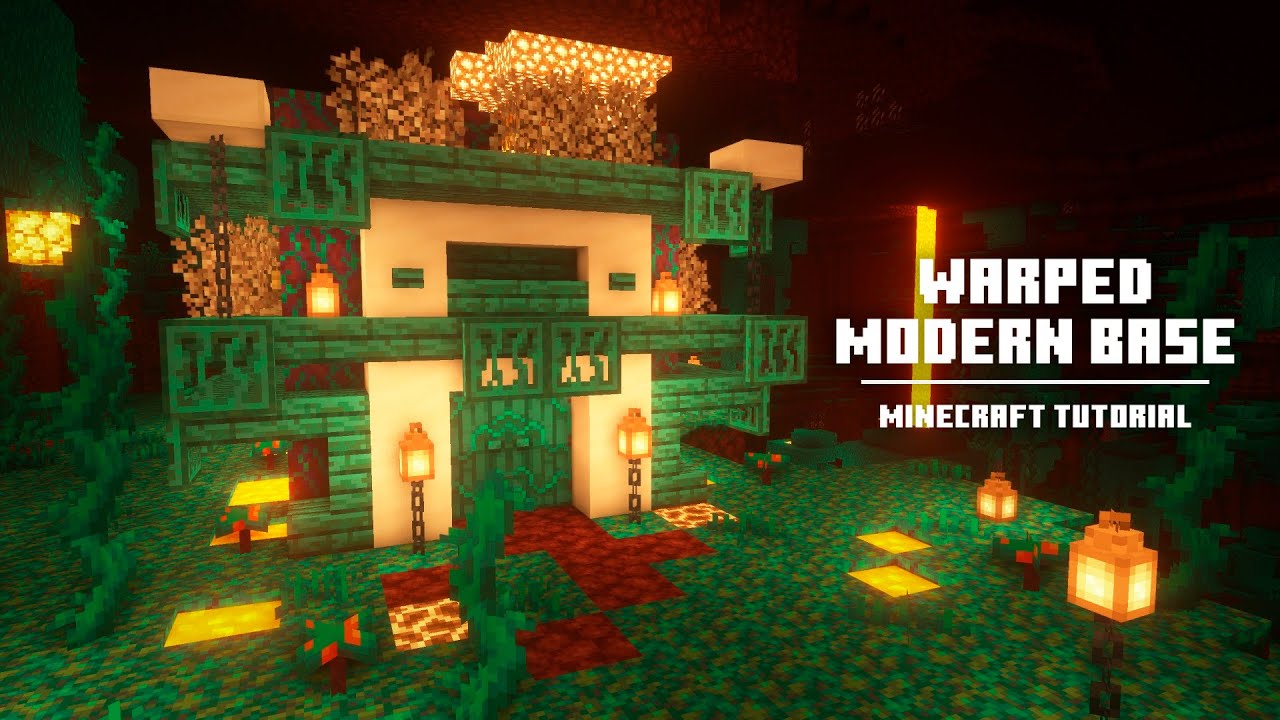 How to build a Warped Modern Base – Minecraft Build Tutorial - YouTube