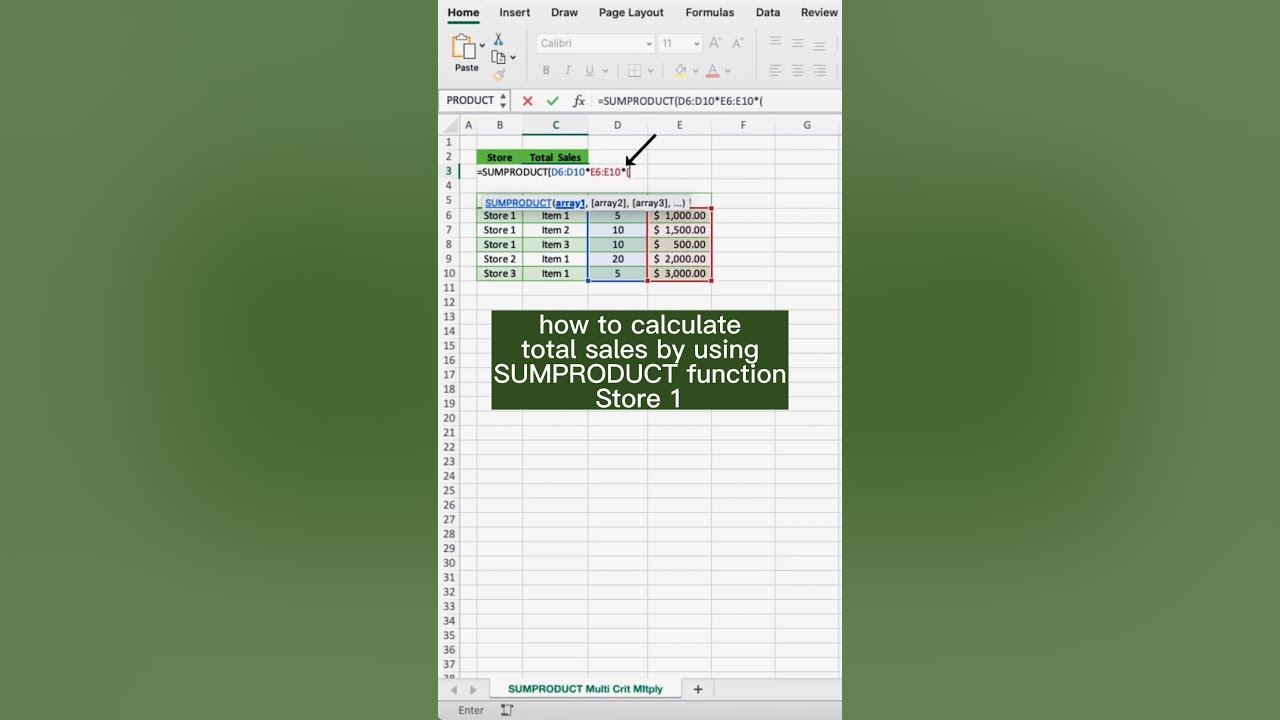 Excels Sumproduct Function For Complex Lookup Problems Shorts Youtube