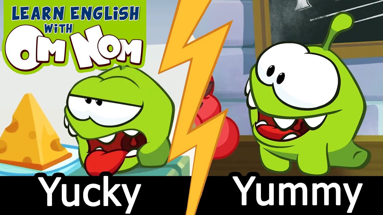 Om Nom Eats Yummy And Yucky Food | Kids Learning Videos | Learn English ...