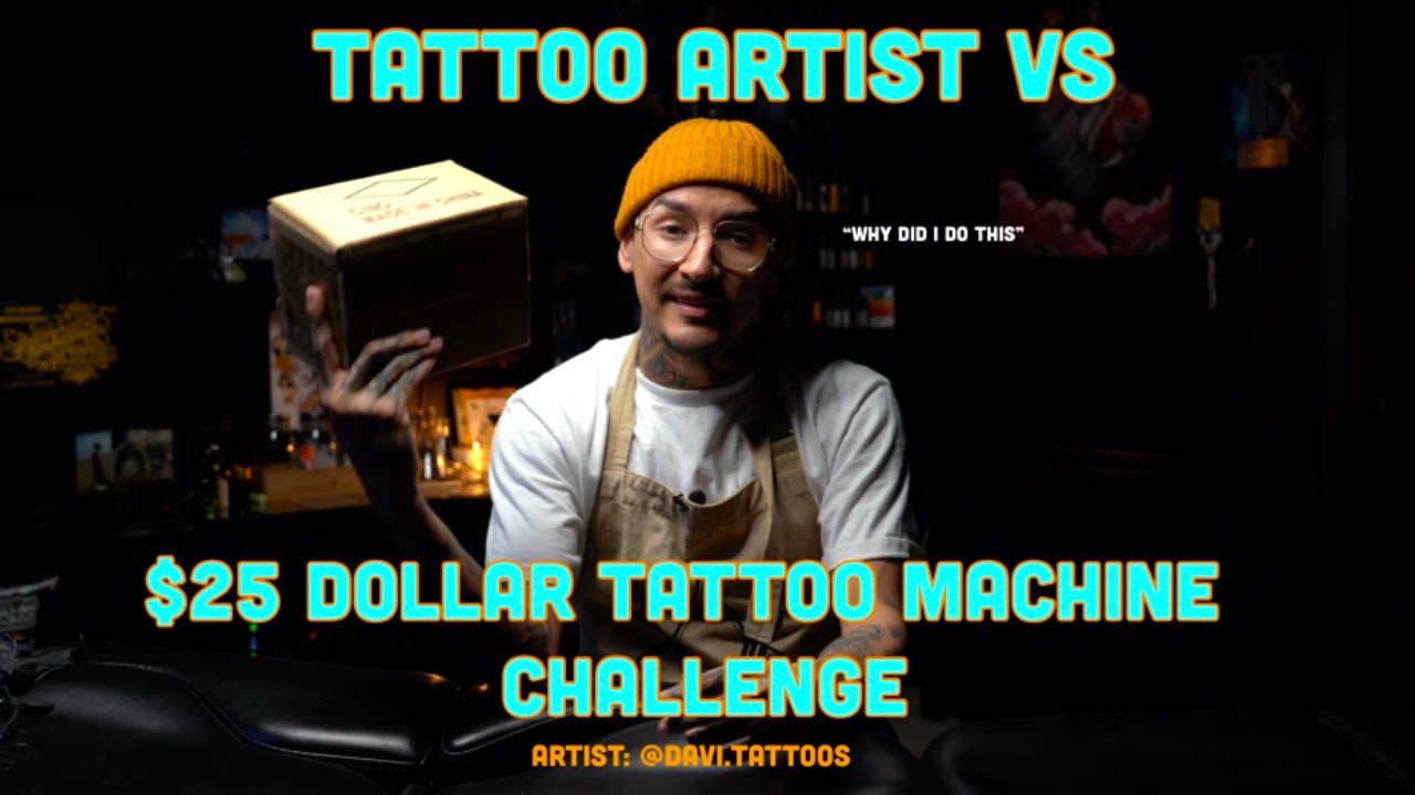 $25 DOLLAR TATTOO MACHINE CHALLENGE!! - YouTube
