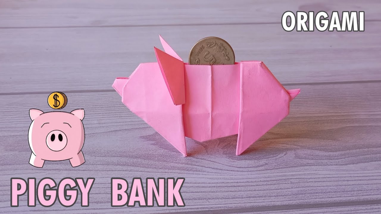FUNNY PAPER PIGGY BANK ORIGAMI|HOW TO MAKE A PIGGY BANK ORIGAMI ...