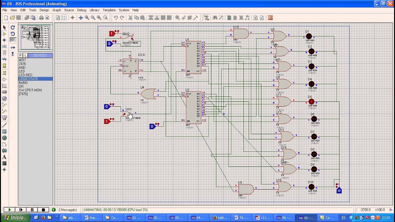 Simulaciones Sistemas Digitales en Proteus - YouTube
