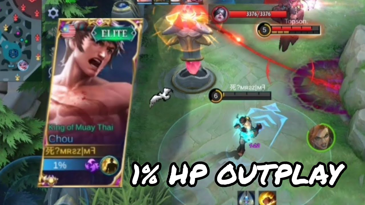 1% HP OUTPLAY!! | MLBB Chou Gameplay - YouTube