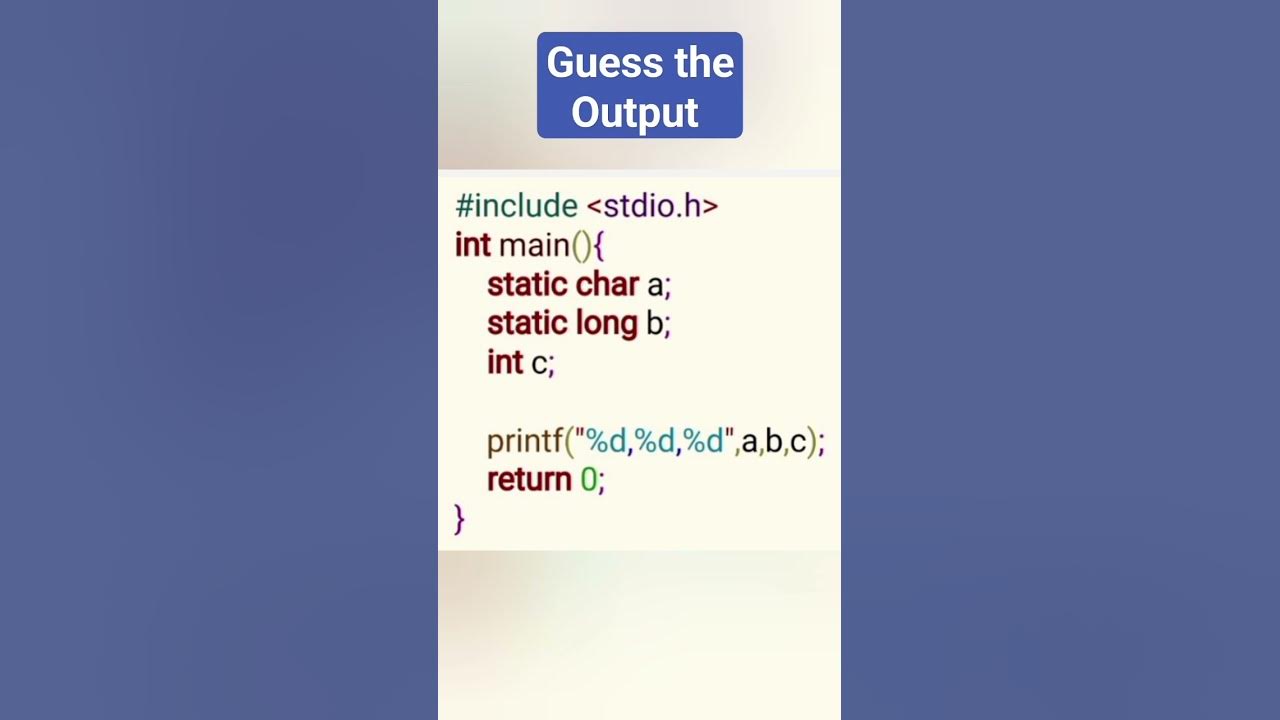 Guess The Output In C Programming Youtube