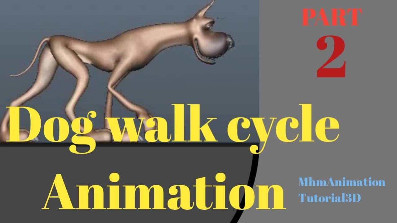 Dog walk cycle animation Part 2 - YouTube