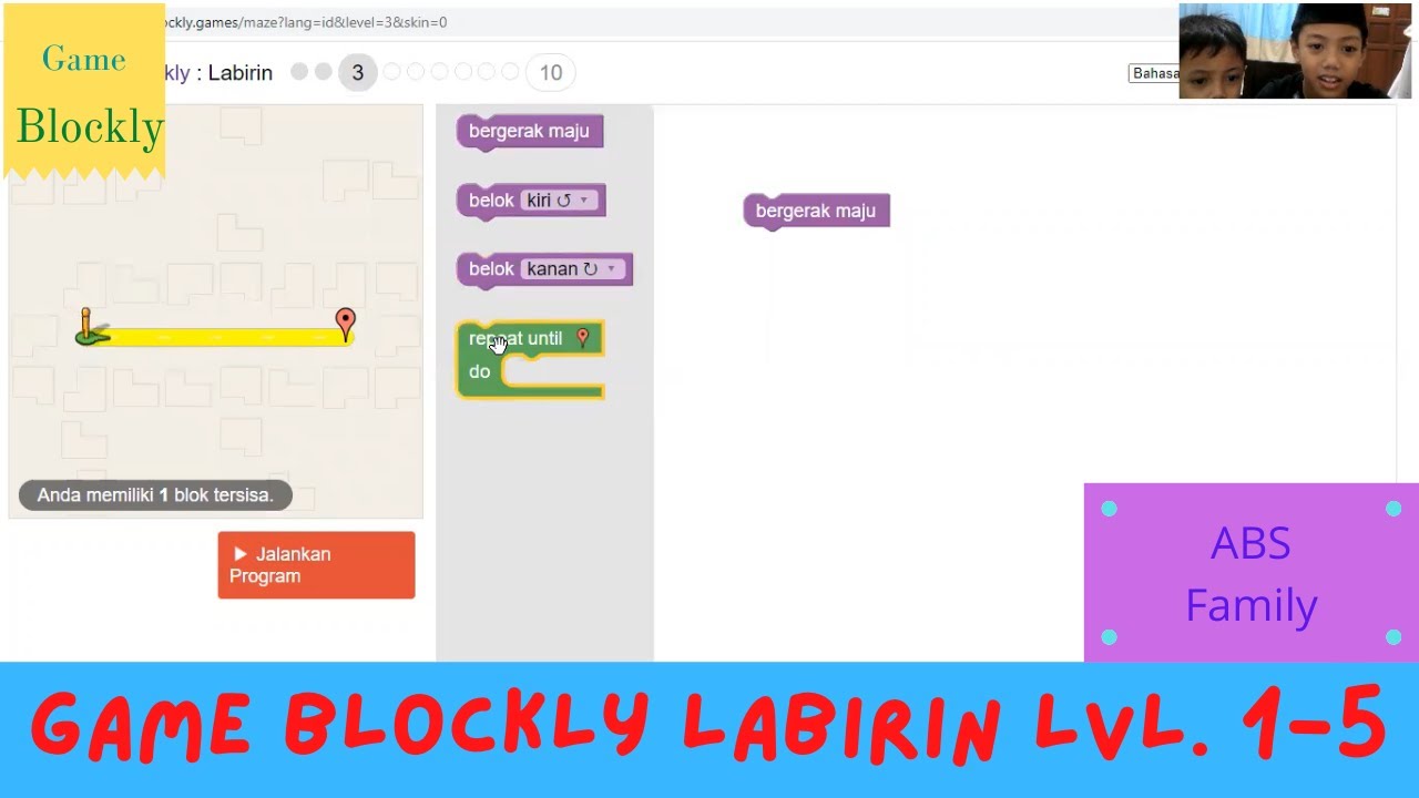 Blockly Games - Labirin level 1-5 | ABS Family - YouTube