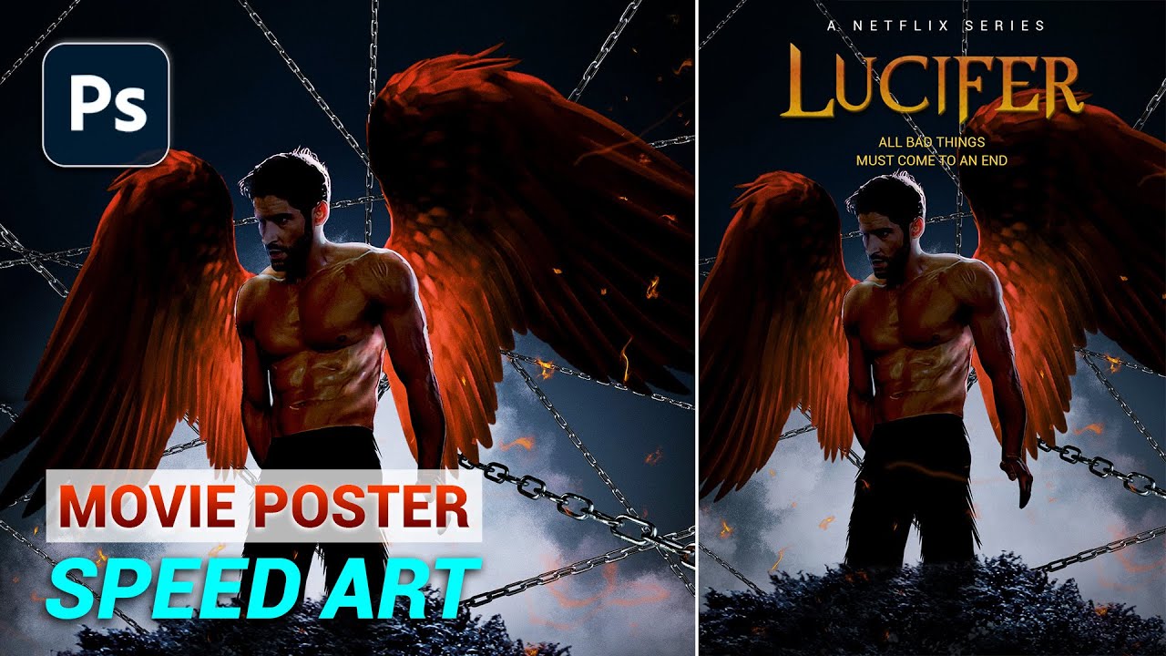 Create TV Series Poster in Photoshop | Lucifer - YouTube
