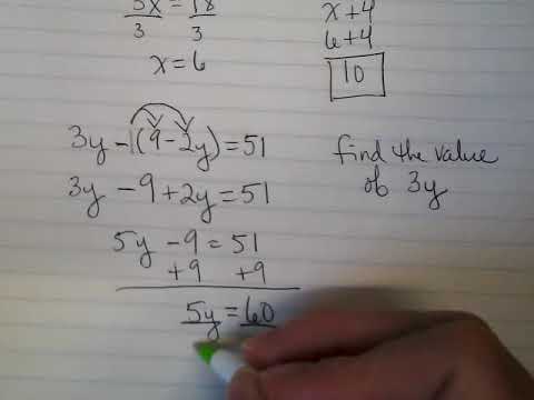 Solving Equations to find an Indicated Value - YouTube