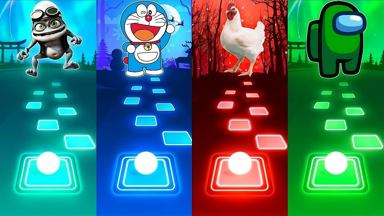 Crazy Frog 🆚 Doraemon 🆚 Chicken Song 🆚 Among Us / EDM Rush Tiles Hop ...