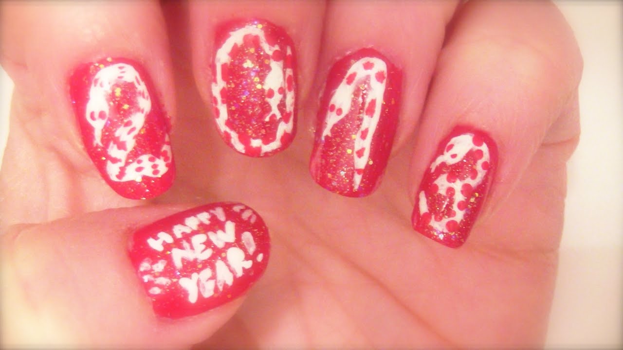 2013 Chinese New Year Nails- Year of the Snake - YouTube