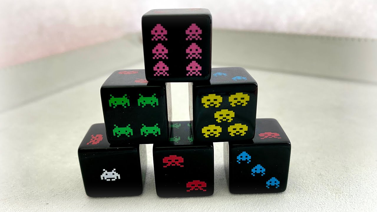 Retro Arcade Games as Dice!? | Space Invaders Dice - YouTube