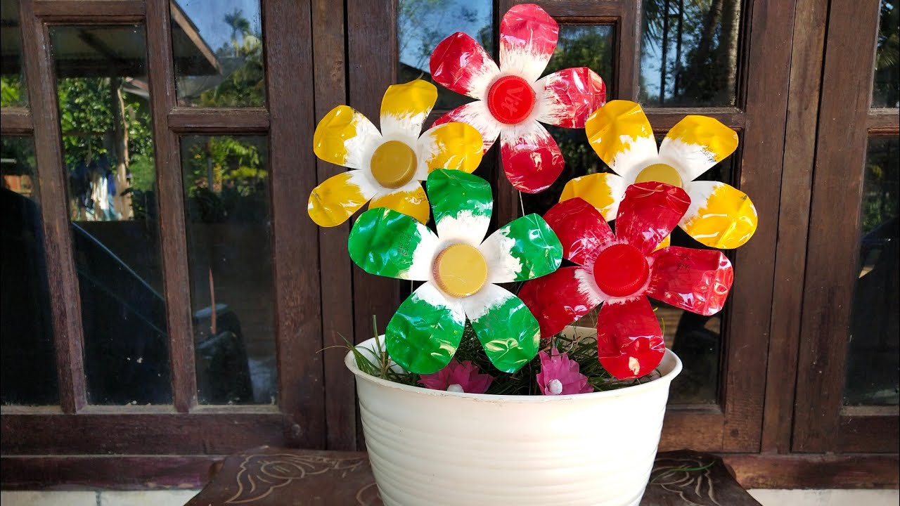 Membuat bunga cantik dari botol plastik _ DIY Creative ways to recycle ...