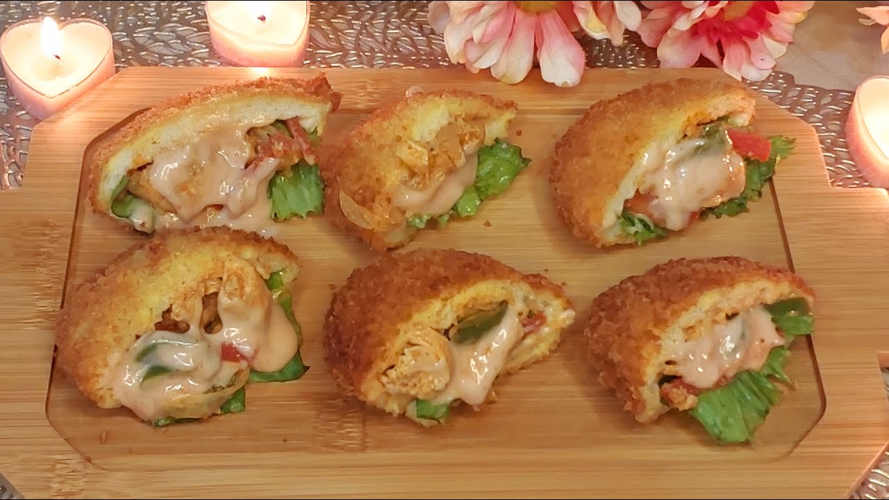 Chicken Bread Pocket Recipe | Veggie Stuffed Chicken Bread Delights ...