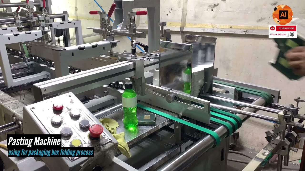 Packaging Box Pasting Machine - YouTube