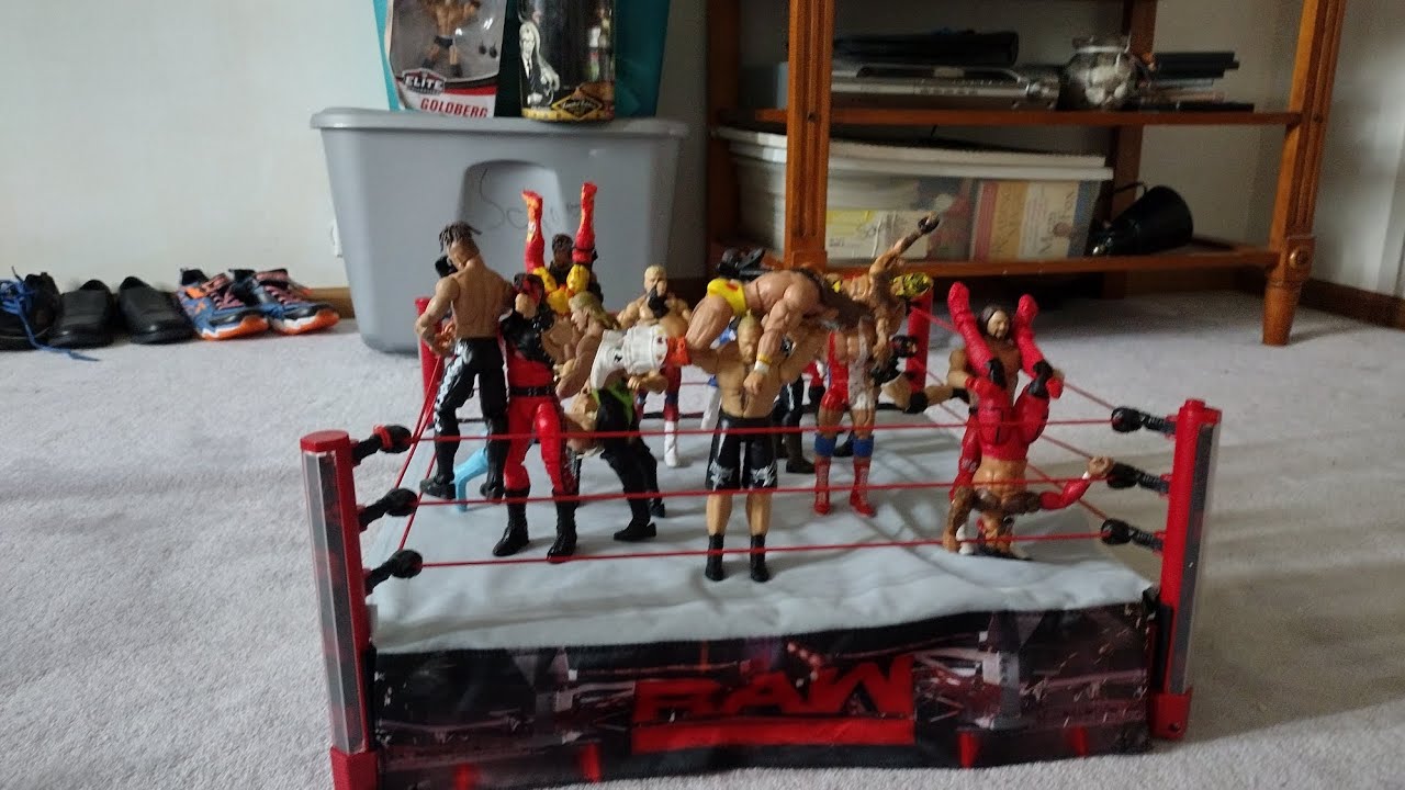 WWE action figure set up and WWE action figure match! - YouTube