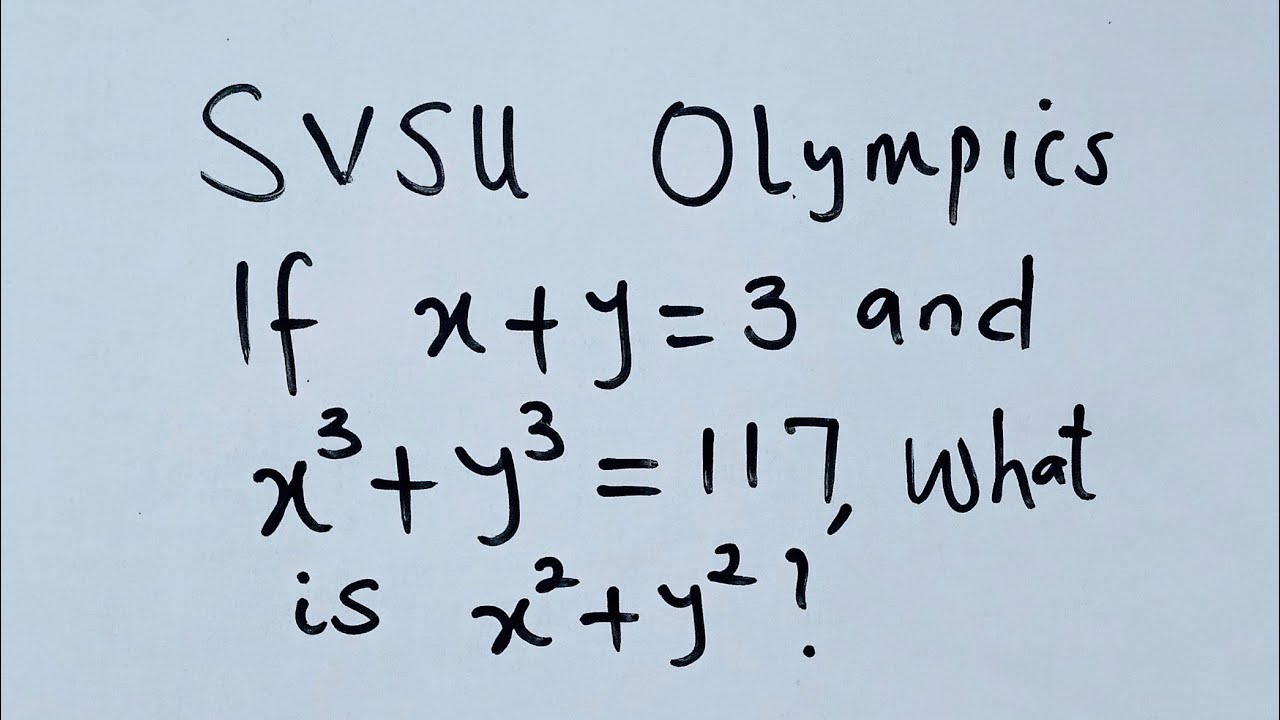Beautiful Diophantine Equations | SVSU Olympics, USA | Algebra | Simultaneous Equations | - YouTube