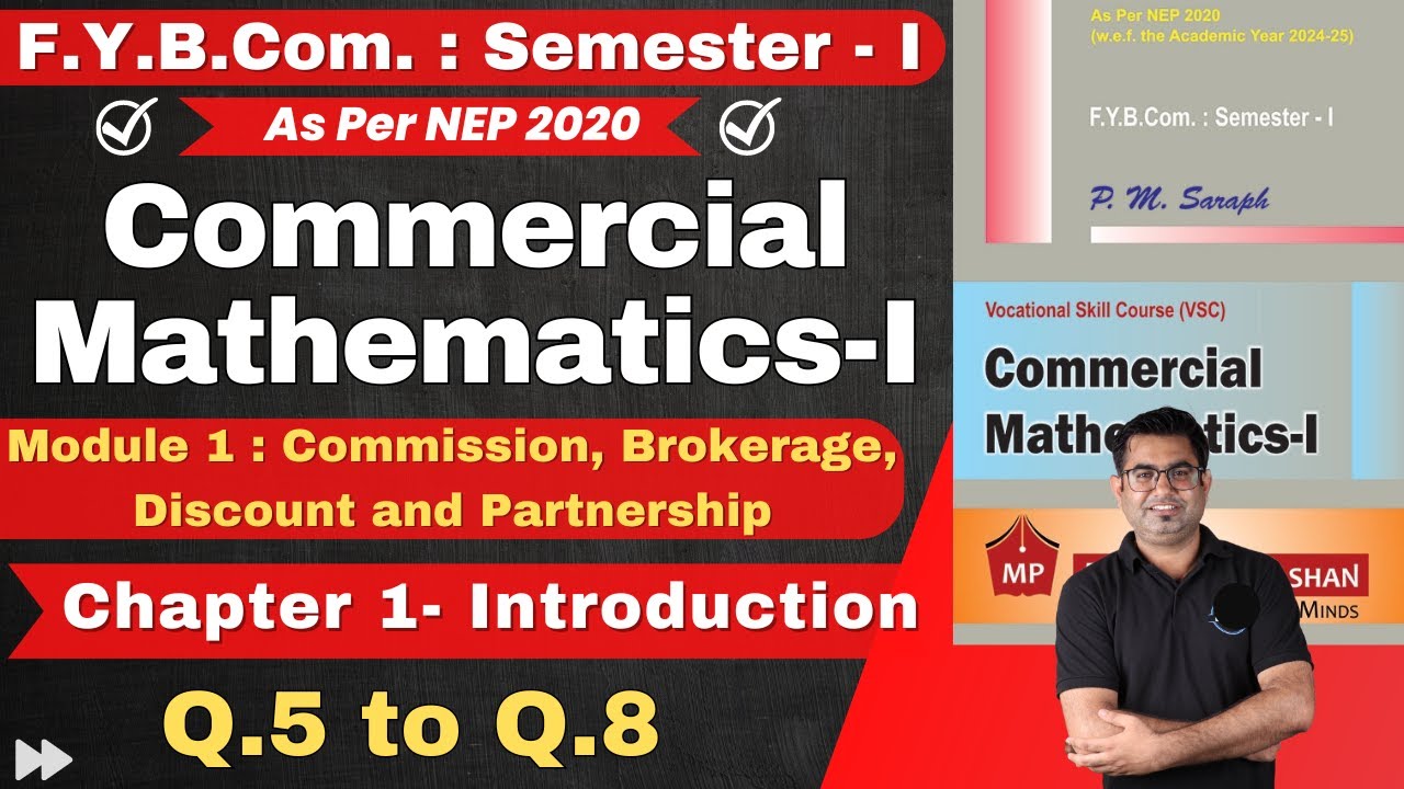 Commercial Mathematics - I | Module 1 Commission, Brokerage | Chapter 1 ...