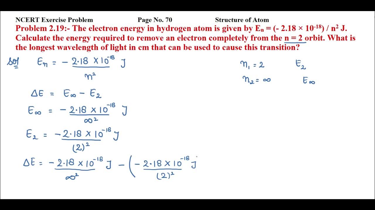The Electron Energy In Hydrogen Atom Is Given By En 2 18 10 18 the-electron-energy-in-hydrogen-atom-is-given-by-en-2-18-10-18