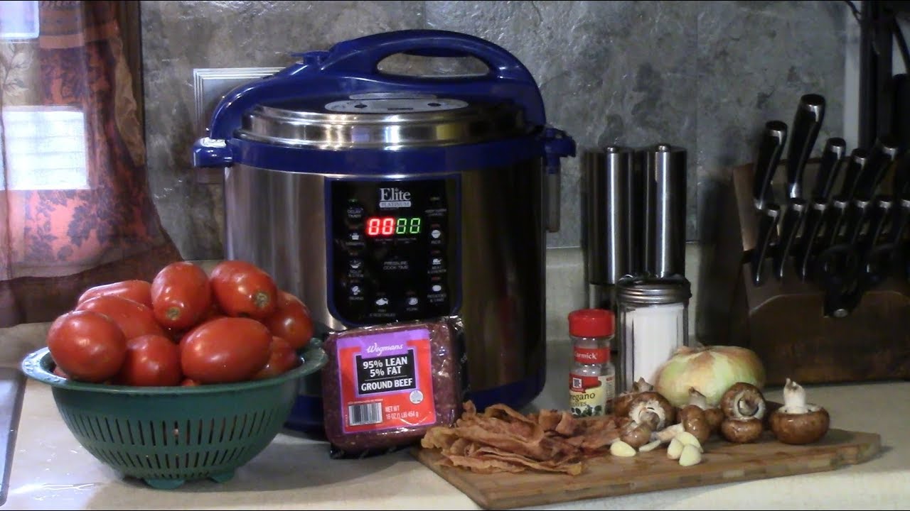 Pressure Cooker Bacon Burger Tomato Sauce - YouTube