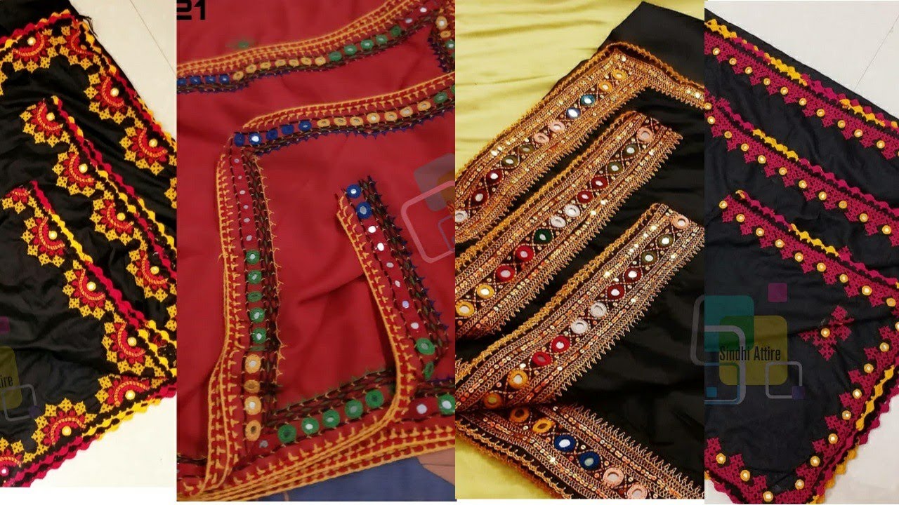 Sindhi mirror work chaddar 🧡 - YouTube