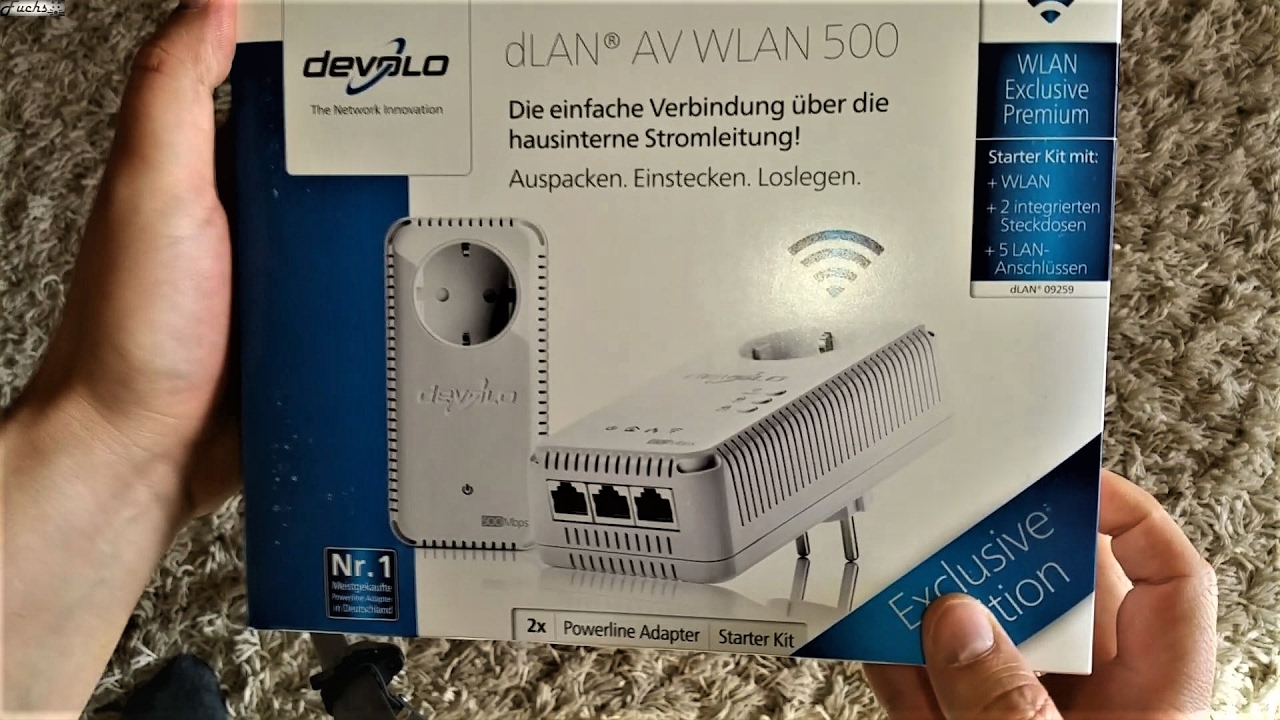 Devolo dLAN AV WLAN 500 Internet über el. Steckdosen - YouTube