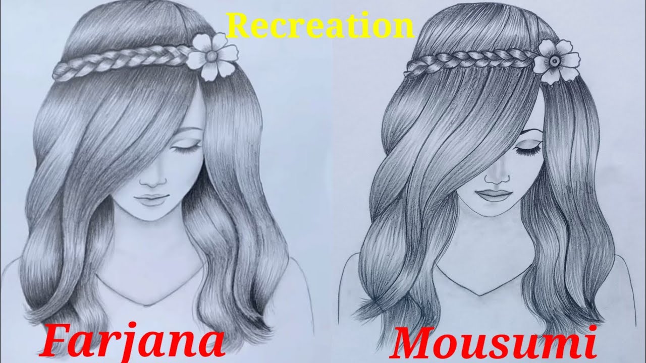I tried to recreate Farjana Drawing Academy Girl drawing || Pencil art ...