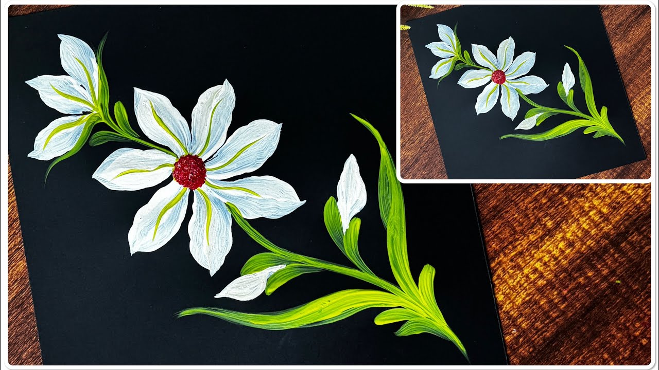 Amazing white flower art unique technique tutorial || - YouTube
