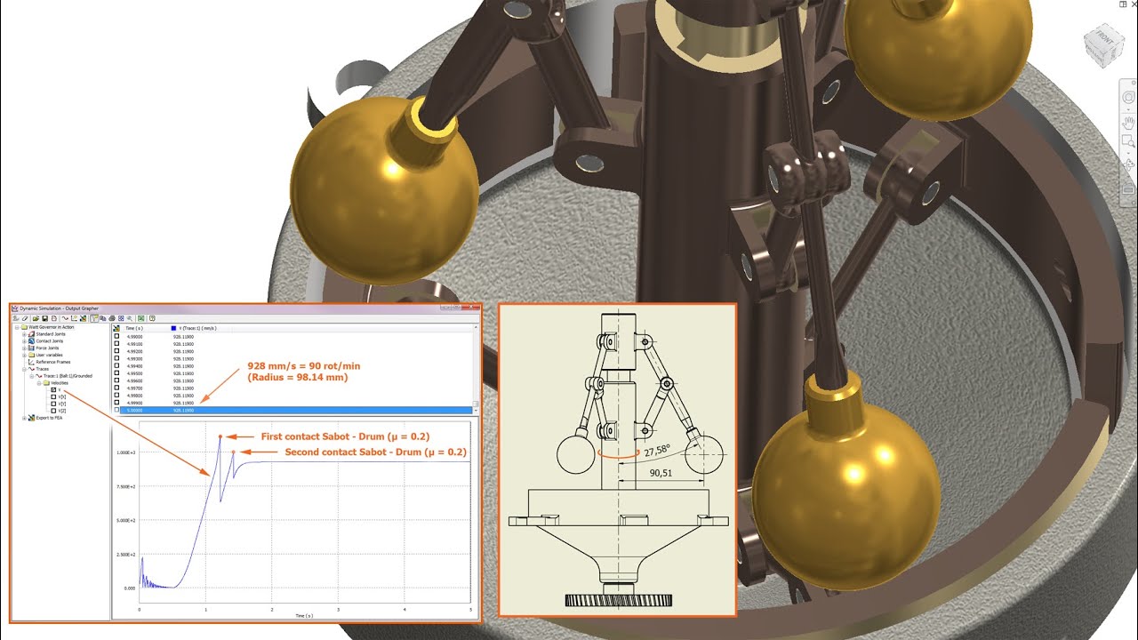 Tutorial Inventor - 189 Watt Governor in Action - YouTube