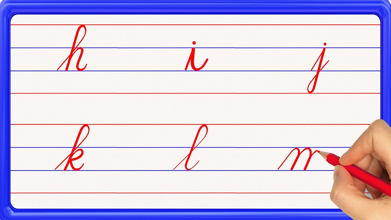 cursive writing a to z small letters in four lines - YouTube