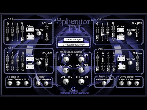 Spherator FM VST VST3 Audio Unit: 4 Operator Frequency Modulation ...
