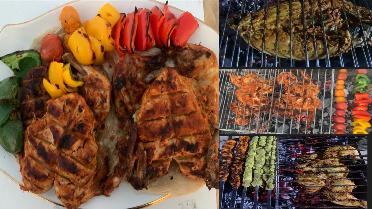 Grilled chicken and Fish recipe | How to make grilled chicken and fish ...