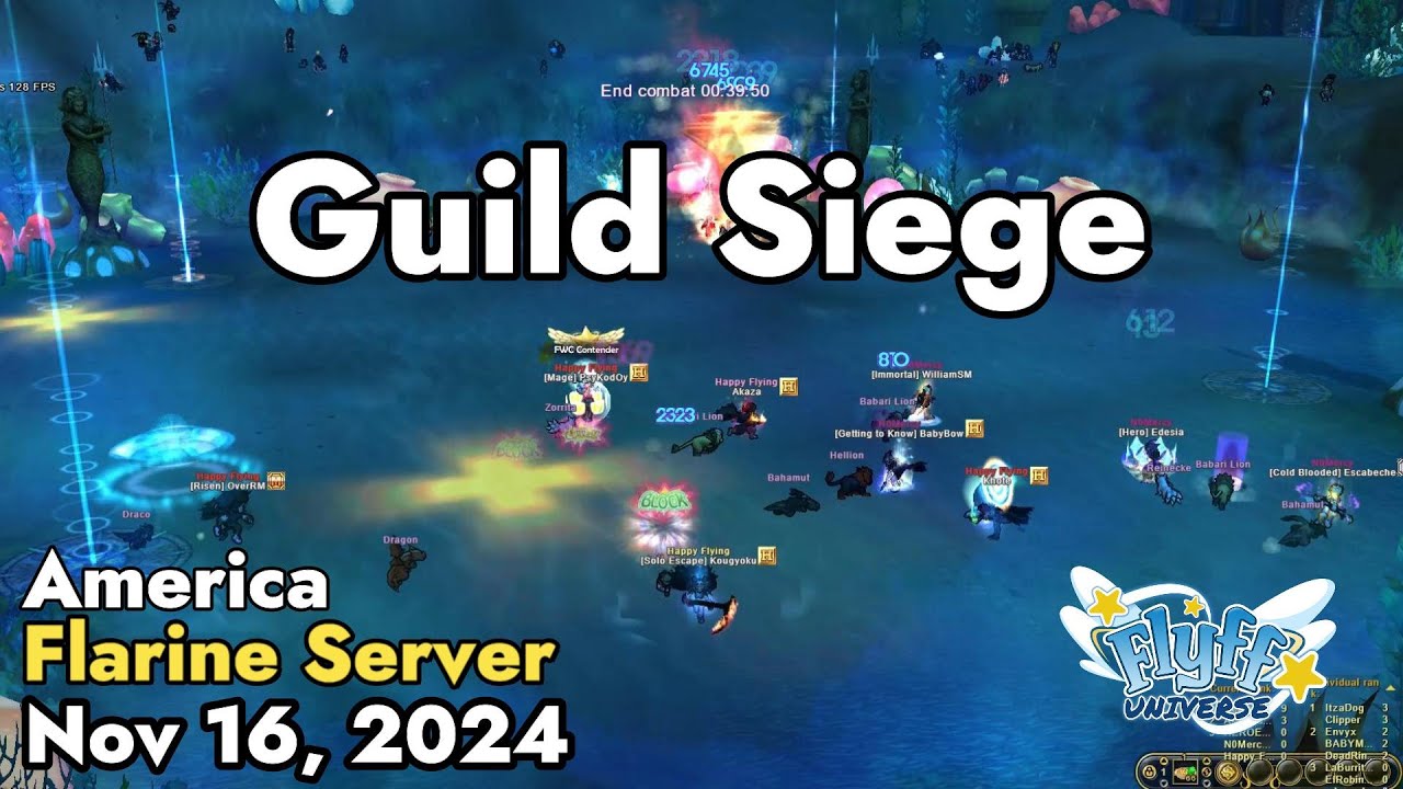 Guild Siege (Flarine Server) November 16, 2024 | Flyff Universe - YouTube