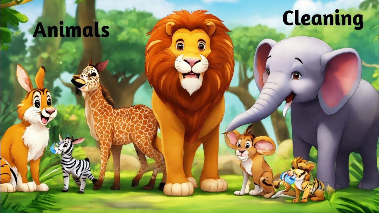 Animals Cleaning 🚿🧼 || Animals having a wash || Cleaning : Animals 🦣🦓🦁 ...