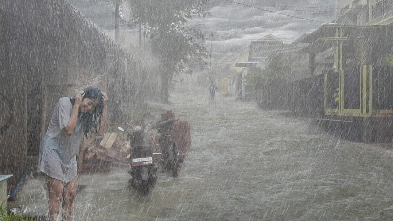 HEAVY RAIN! FLOODS THE VILLAGE | RAIN SOUNDS FOR SLEEPING 🥱🌧 - YouTube