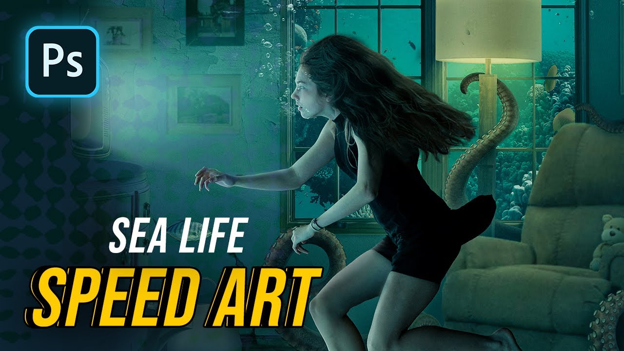 Creating an Underwater Scene | Photoshop Speed Art - YouTube