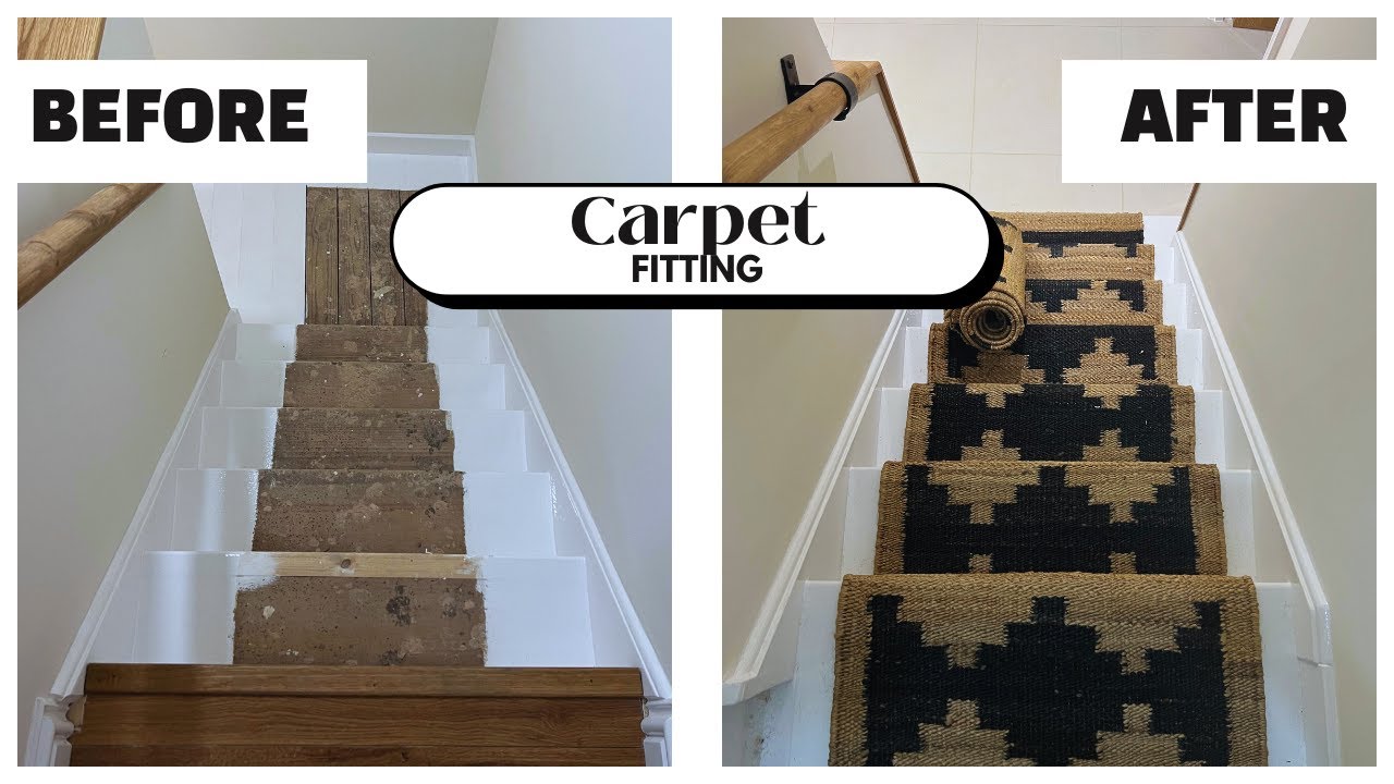How to install a CARPET stair runner - YouTube