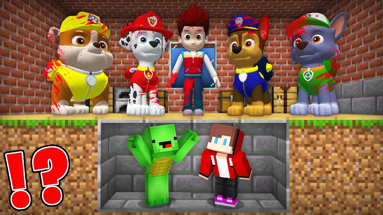 JJ and Mikey Hide From PAW PATROL.EXE TEAM in Minecraft Maizen! - YouTube