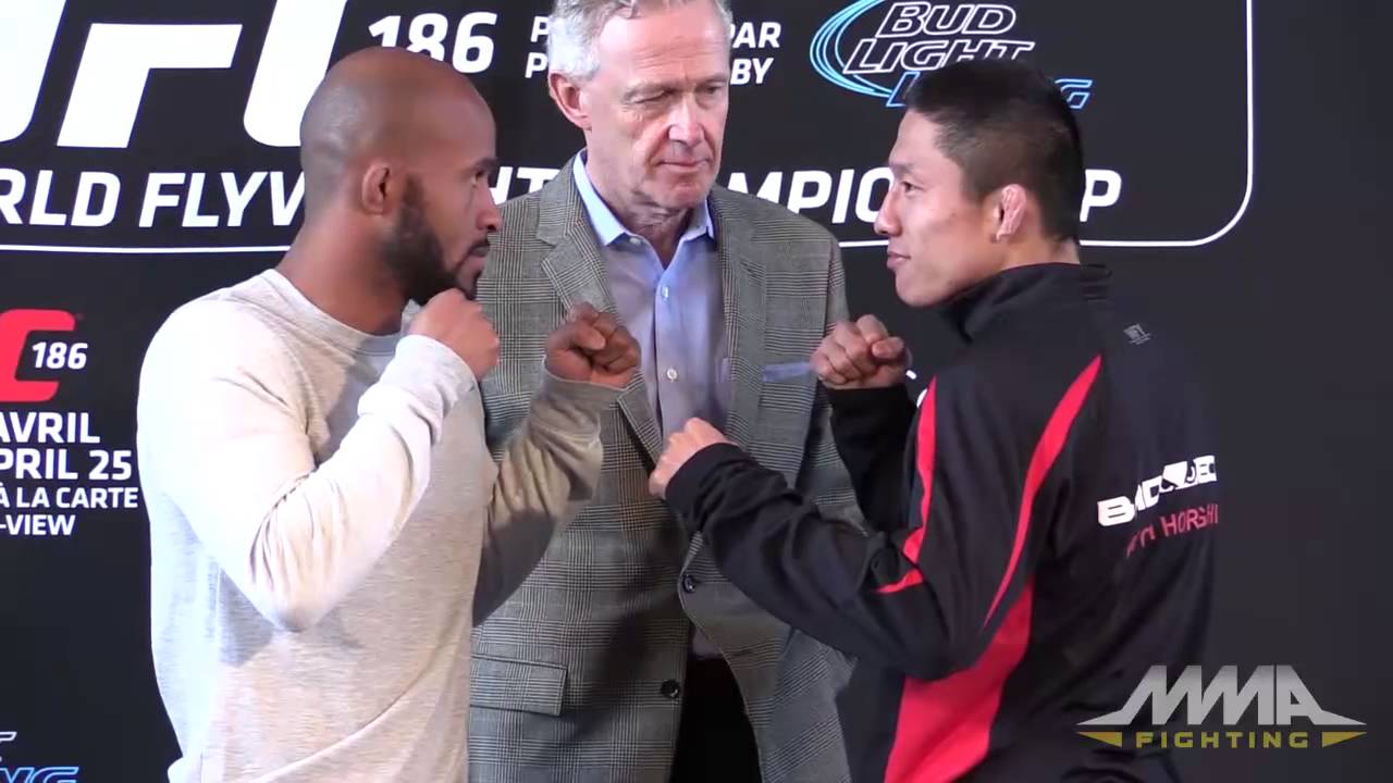 UFC 186: Demetrious Johnson vs. Kyoji Horiguchi Staredown - YouTube