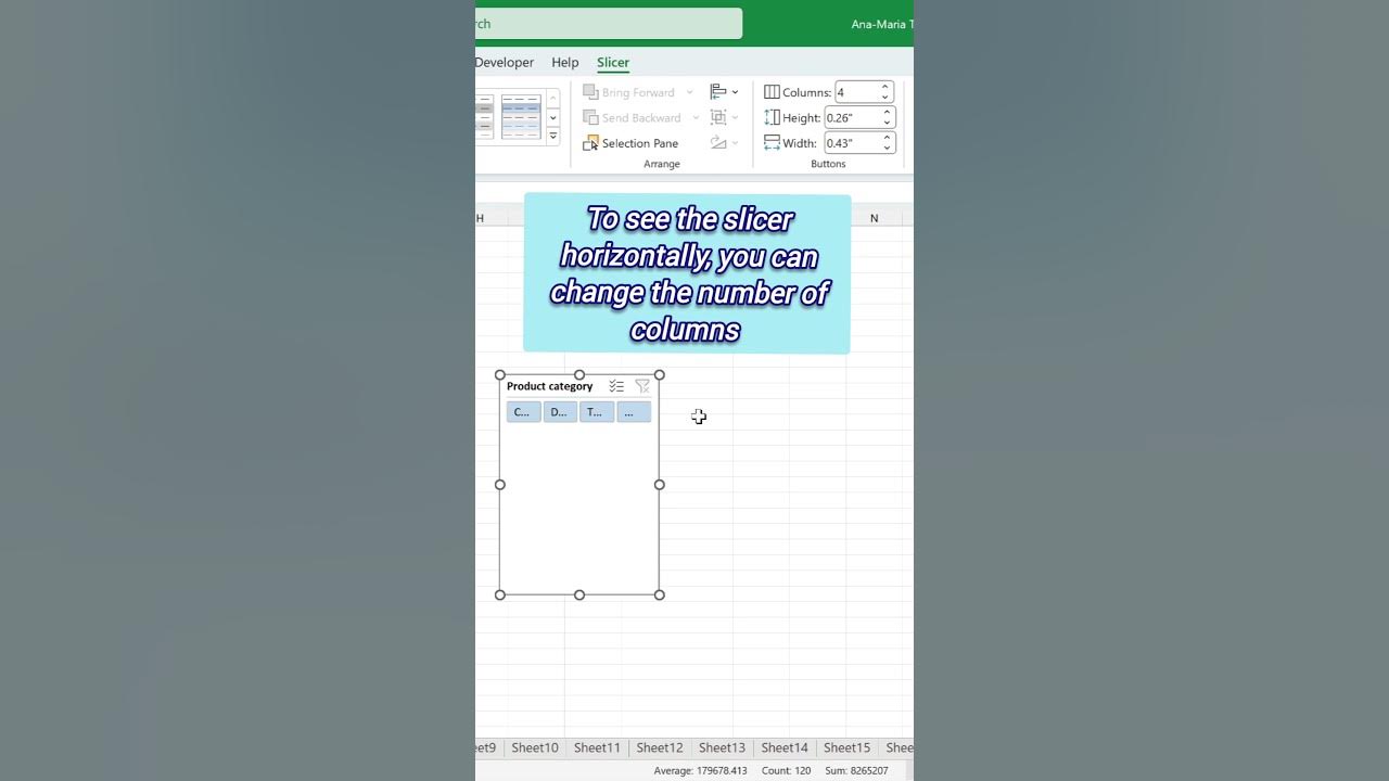 How to add horizontal slicers in Excel #excel #exceltips #tutorial #shorts - YouTube