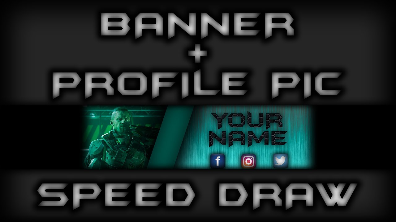 BO3 Banner+Profile Pic Speed Draw//Photoshop CC//KrazedInsanity - YouTube