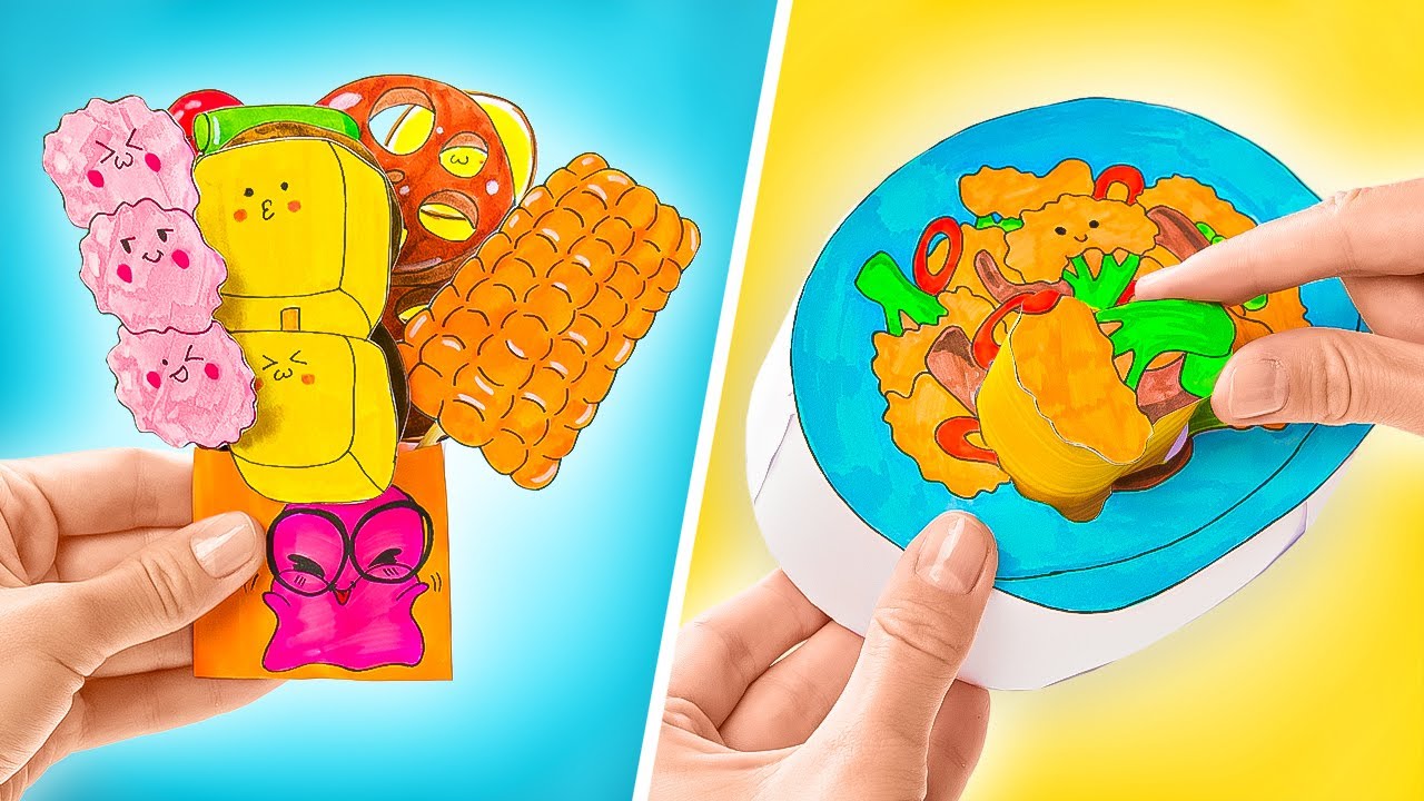 Unusual Food Crafts 🍢😋🍡 Make A Whole Feast From Paper! - YouTube