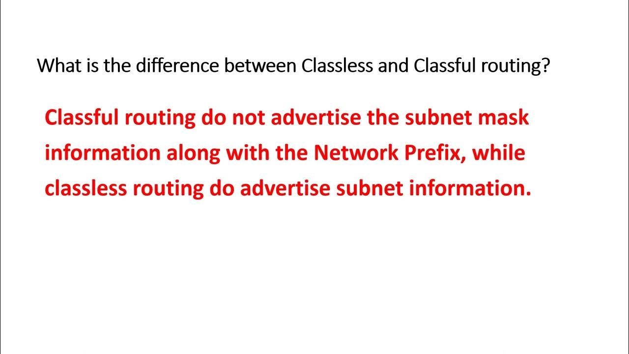 What is the difference between classless and classful routing? #shorts - YouTube