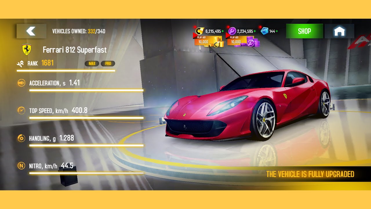 Asphalt 8, Upgrading Ferrari 812 Superfast Fully Pro🔥 - YouTube
