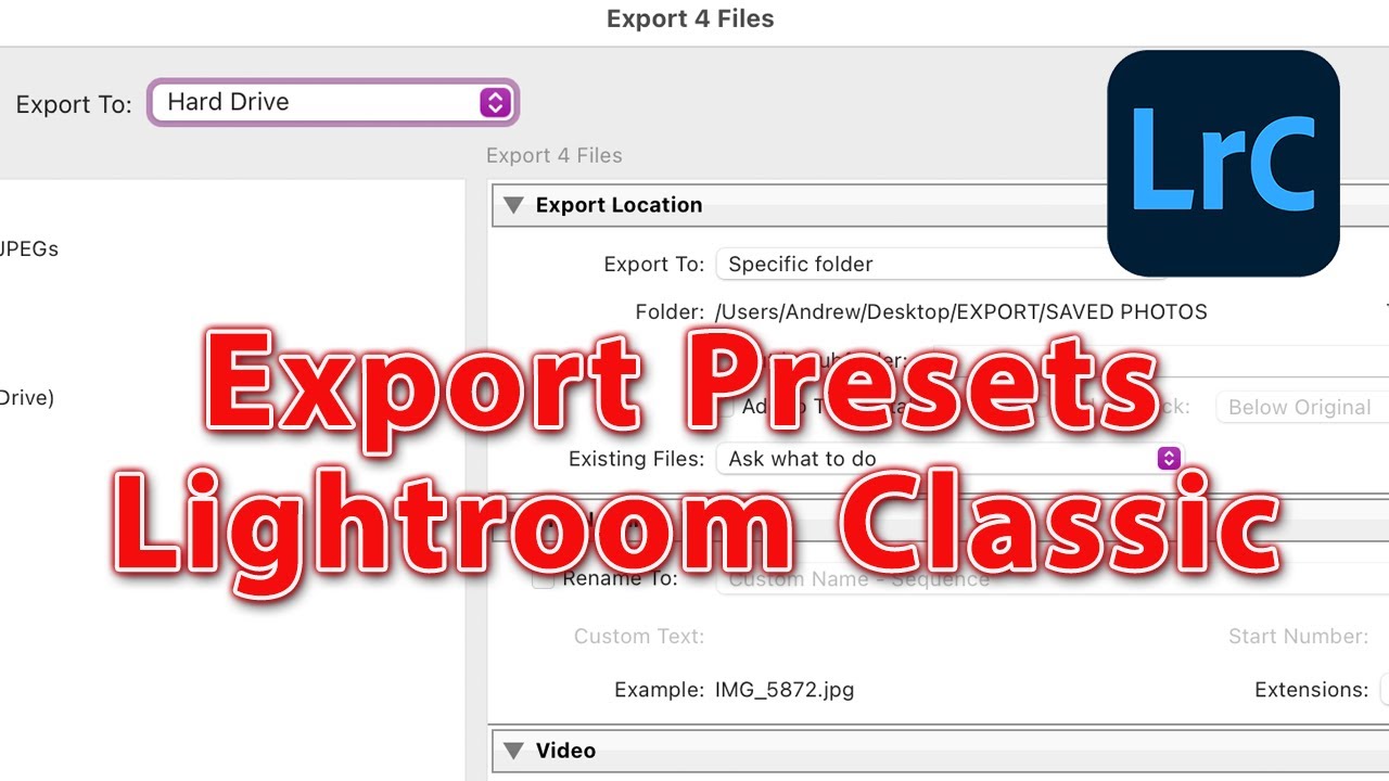 Export Presets in Lightroom Classic - YouTube
